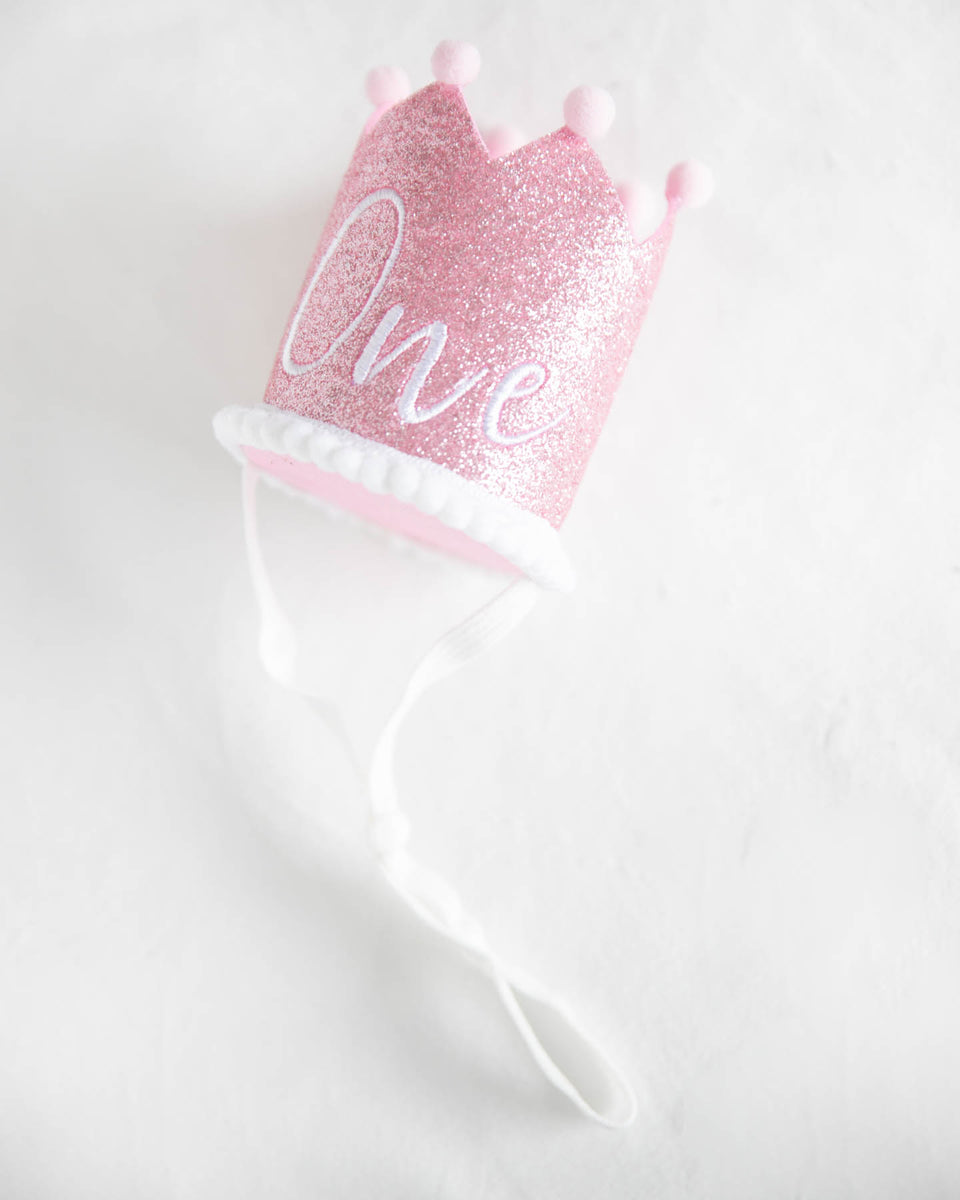 One Pink Glitter Birthday Crown – Sass Hound